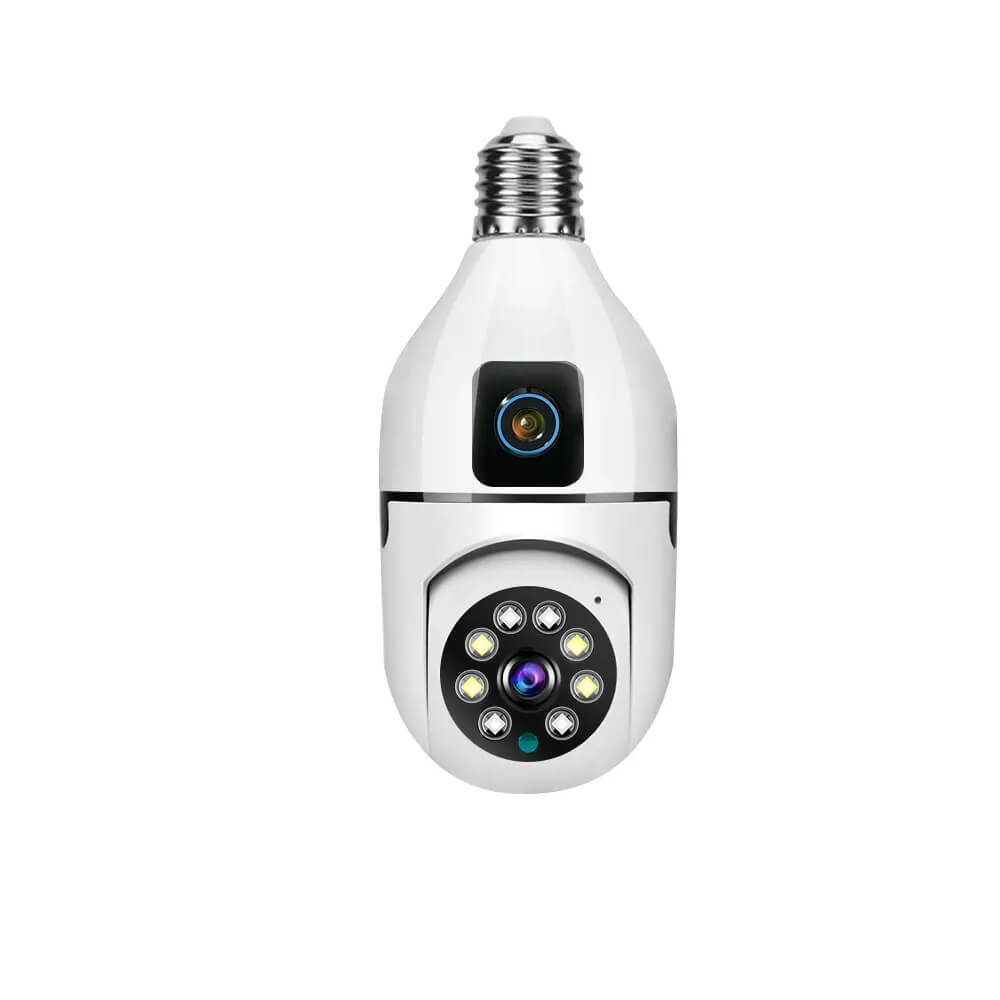 Dual Lens PTZ Bulb Camera 360° 1080P – Motion Tracking, Night Vision ...
